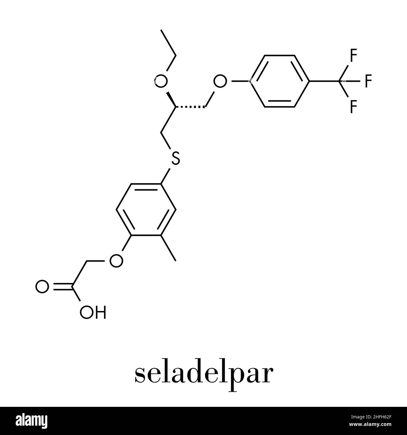 Seladelpar drug molecule. Skeletal formula Stock Vector Image & Art - Alamy