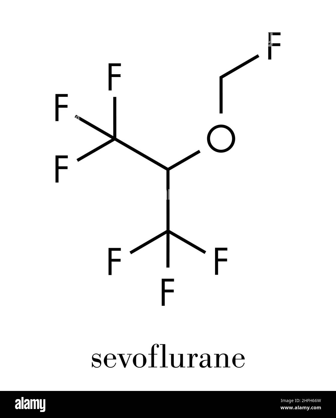 Sevoflurane inhalational anesthetic molecule. Skeletal formula Stock ...