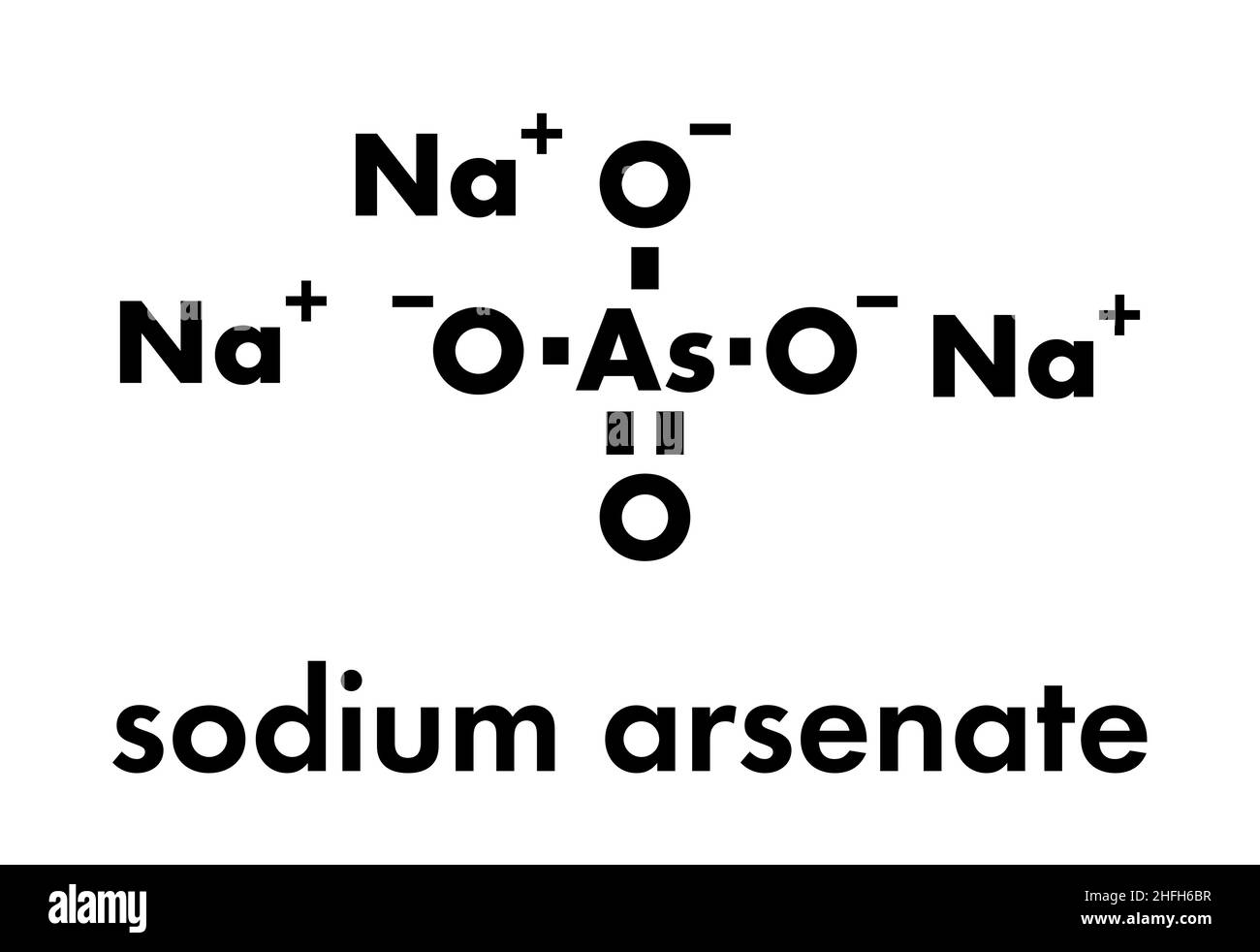 Sodium arsenate salt, chemical structure. Skeletal formula Stock Vector ...
