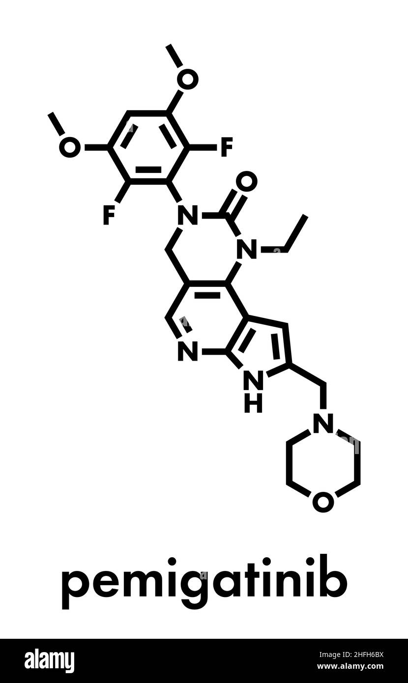 Pemigatinib cancer drug molecule Skeletal formula Stock Vector Image ...