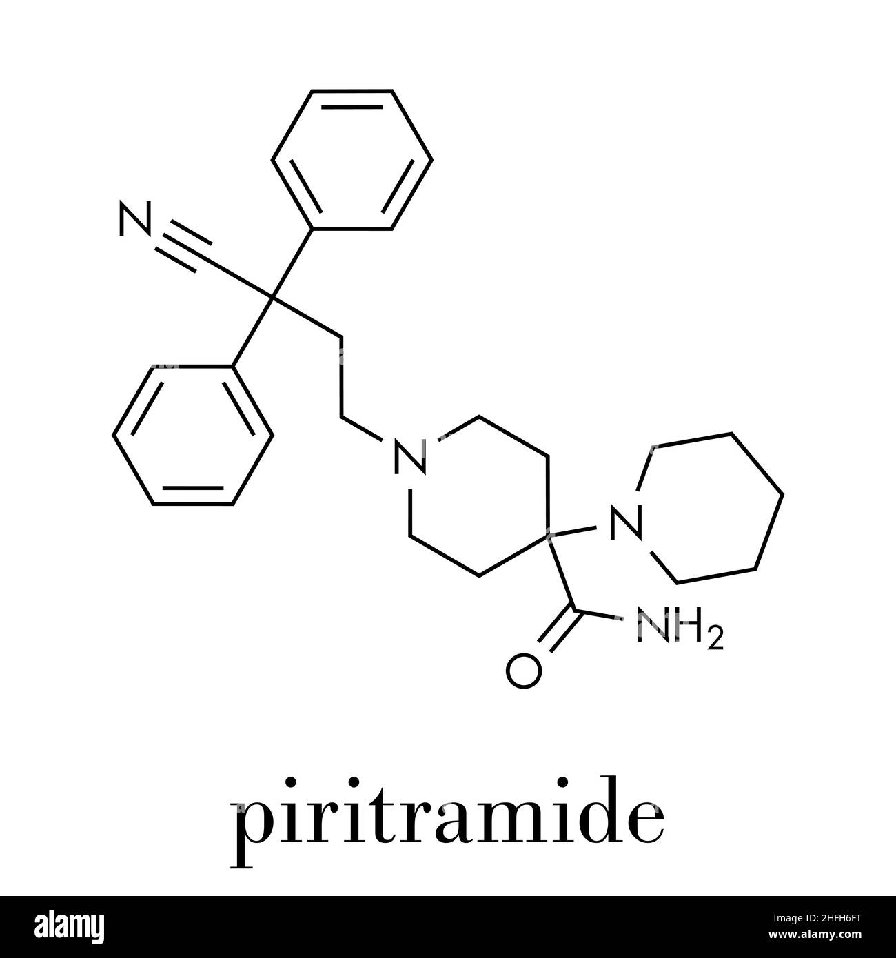 Piritramide opioid analgetic drug molecule. Skeletal formula Stock ...