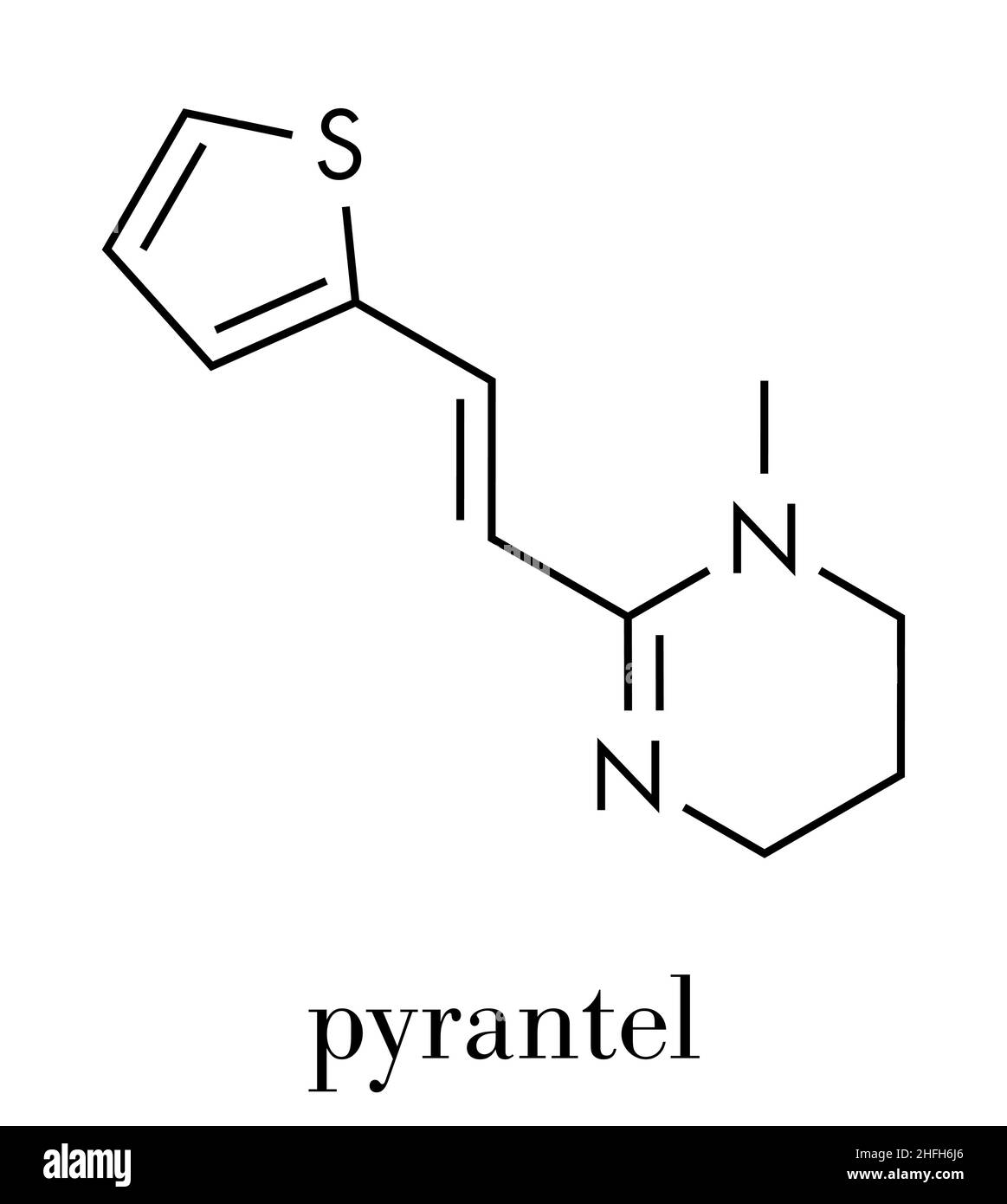 Pyrantel antinematodal drug molecule. Used to threat nematode ...