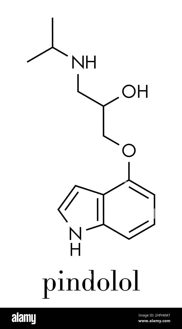 Pindolol beta blocker drug molecule. Skeletal formula Stock Vector Image & Art - Alamy