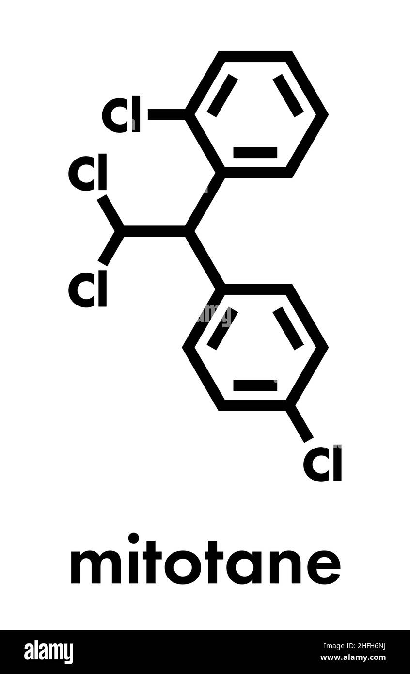 Mitotane cancer drug molecule. Skeletal formula Stock Vector Image ...