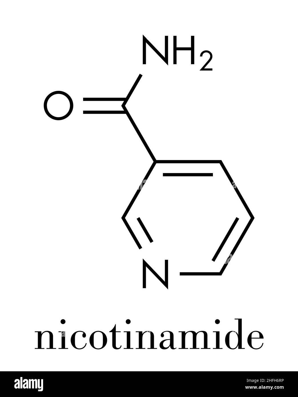 Nicotinamide drug and vitamin molecule. Skeletal formula Stock Vector ...