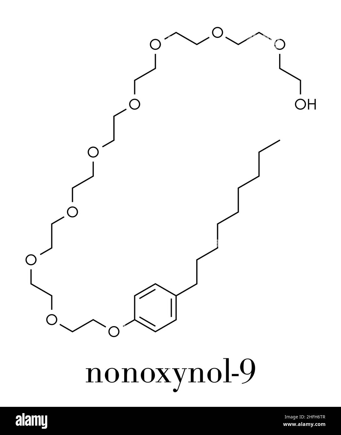 Nonoxynol-9 spermicide molecule. Skeletal formula Stock Vector Image ...