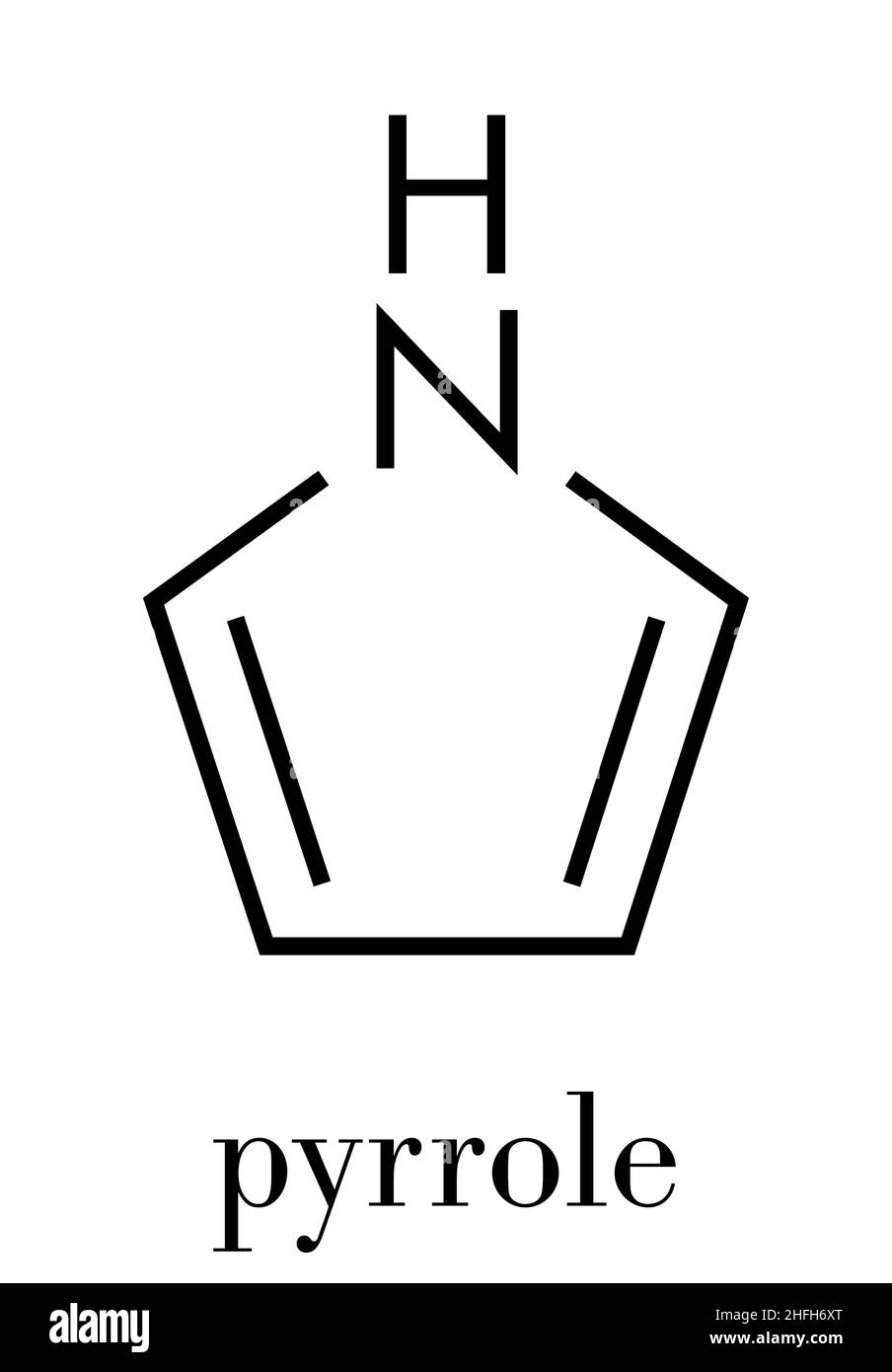 Pyrrole heterocyclic organic molecule. Skeletal formula Stock Vector ...