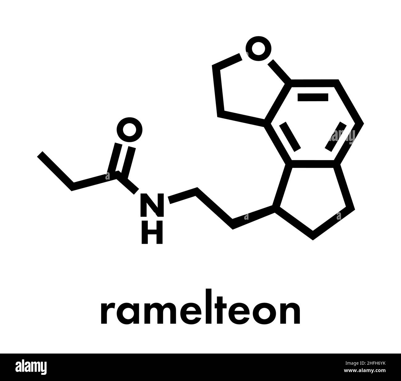 Ramelteon insomnia drug molecule. Skeletal formula Stock Vector Image ...