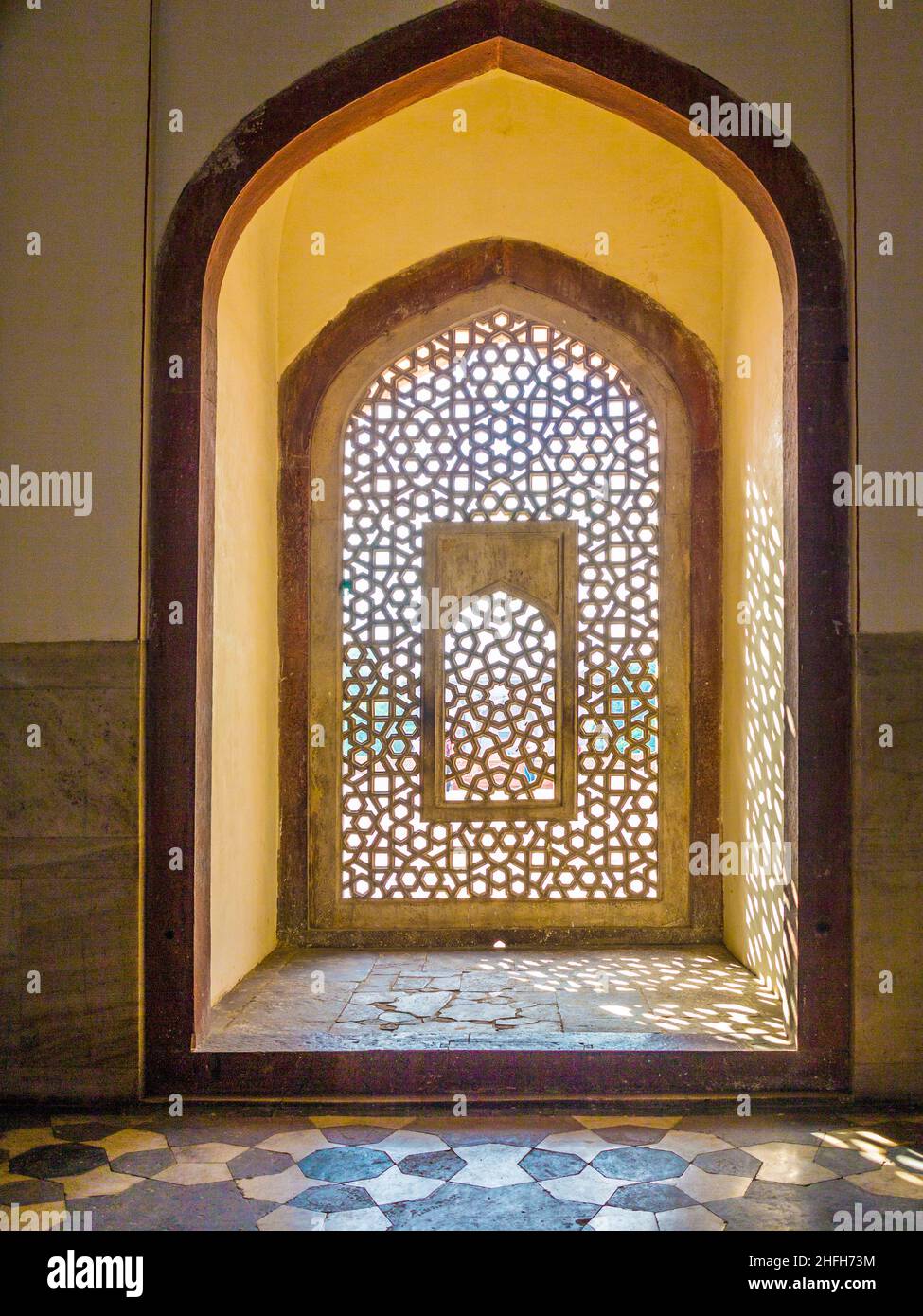 beautiful windows with ornaments in islamic style inside humayuns tomb ...