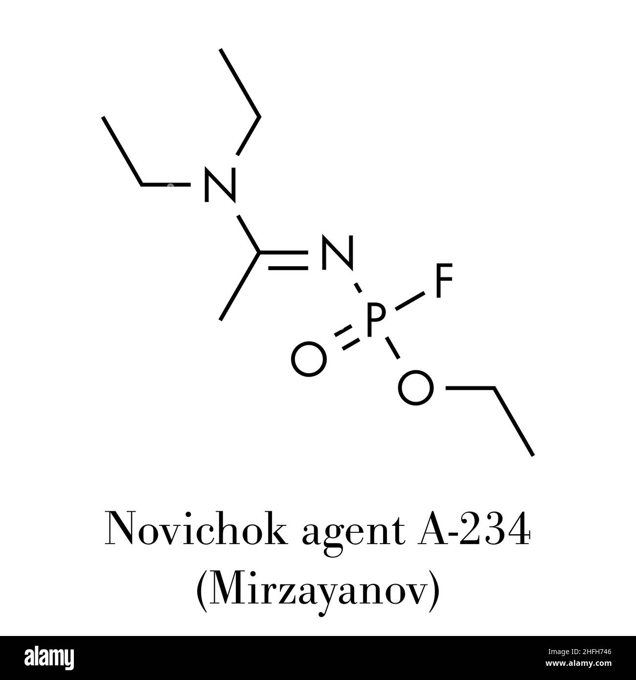 Novichok agent A-234 molecule, chemical structure as proposed by ...