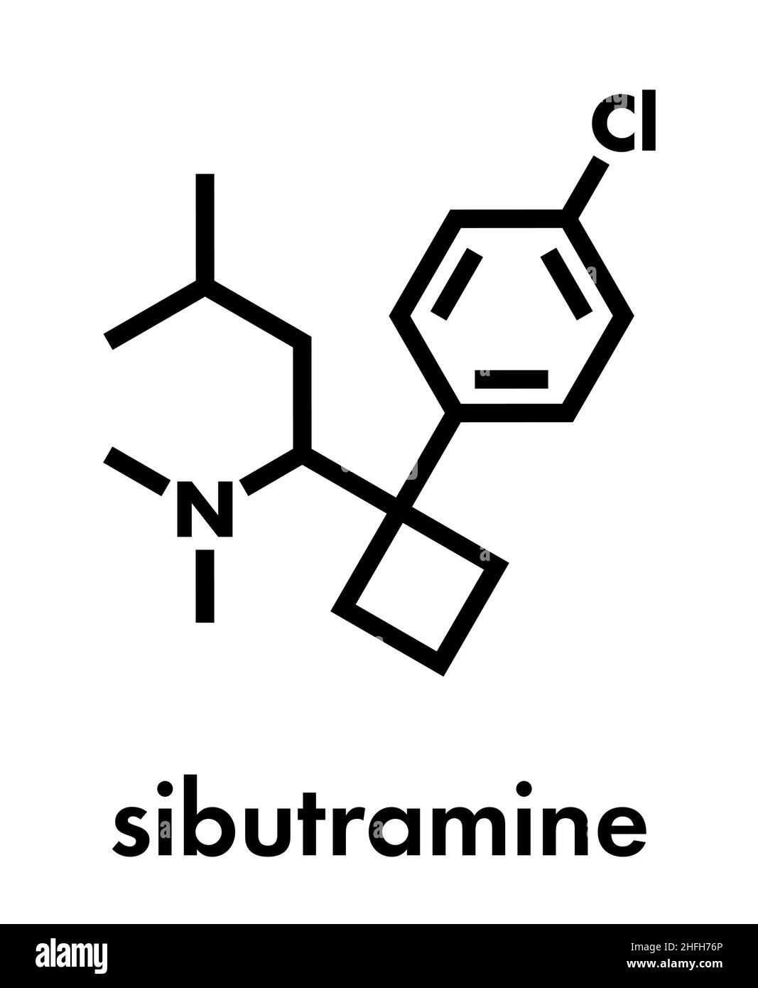 Sibutramine obesity drug molecule. Skeletal formula Stock Vector Image ...