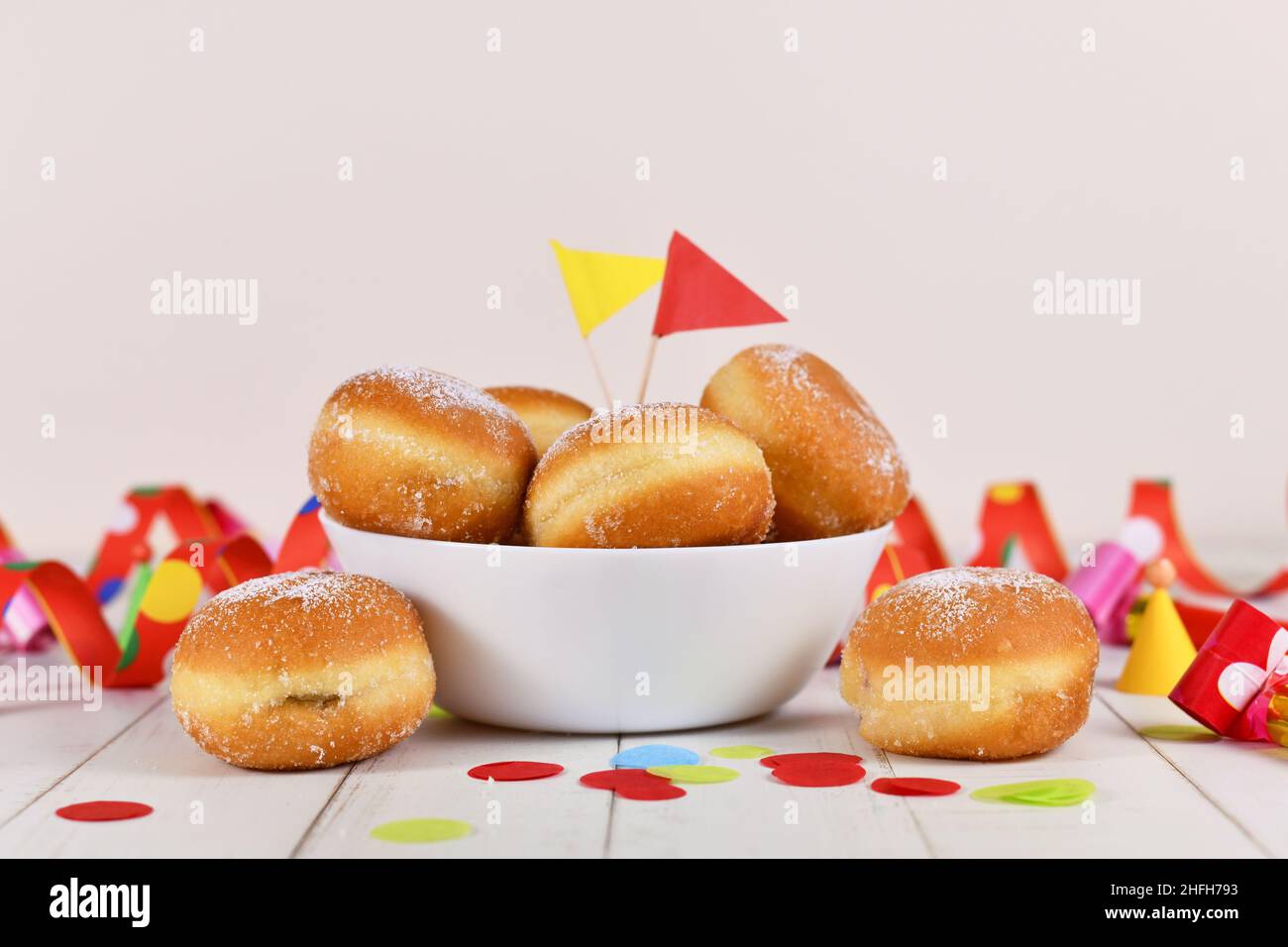'Berliner Pfannkuchen', a traditional German donut like dessert filled ...