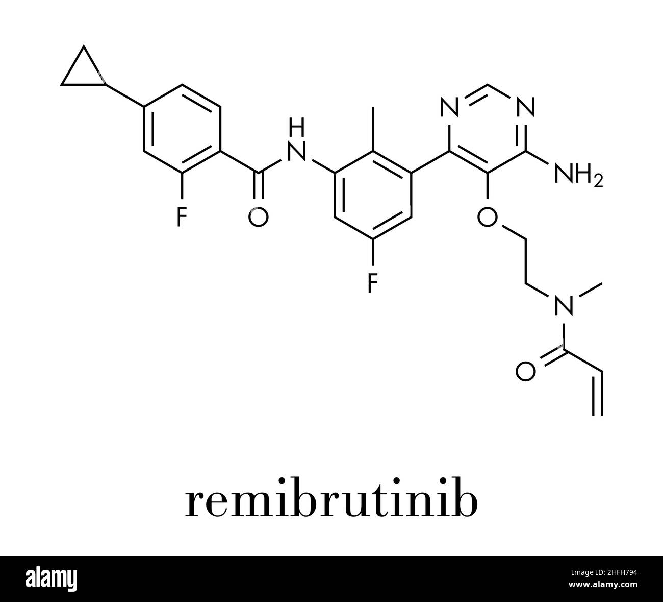 Remibrutinib drug molecule. Skeletal formula Stock Vector Image & Art ...