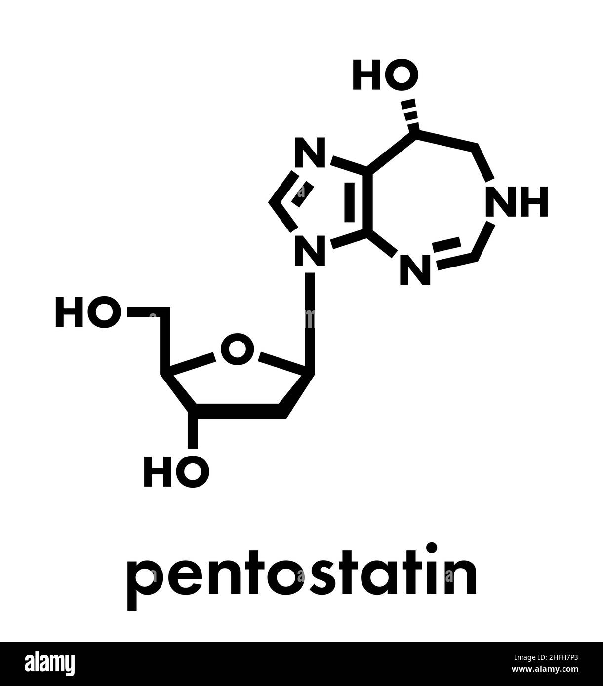 Pentostatin cancer drug molecule. Skeletal formula Stock Vector Image ...