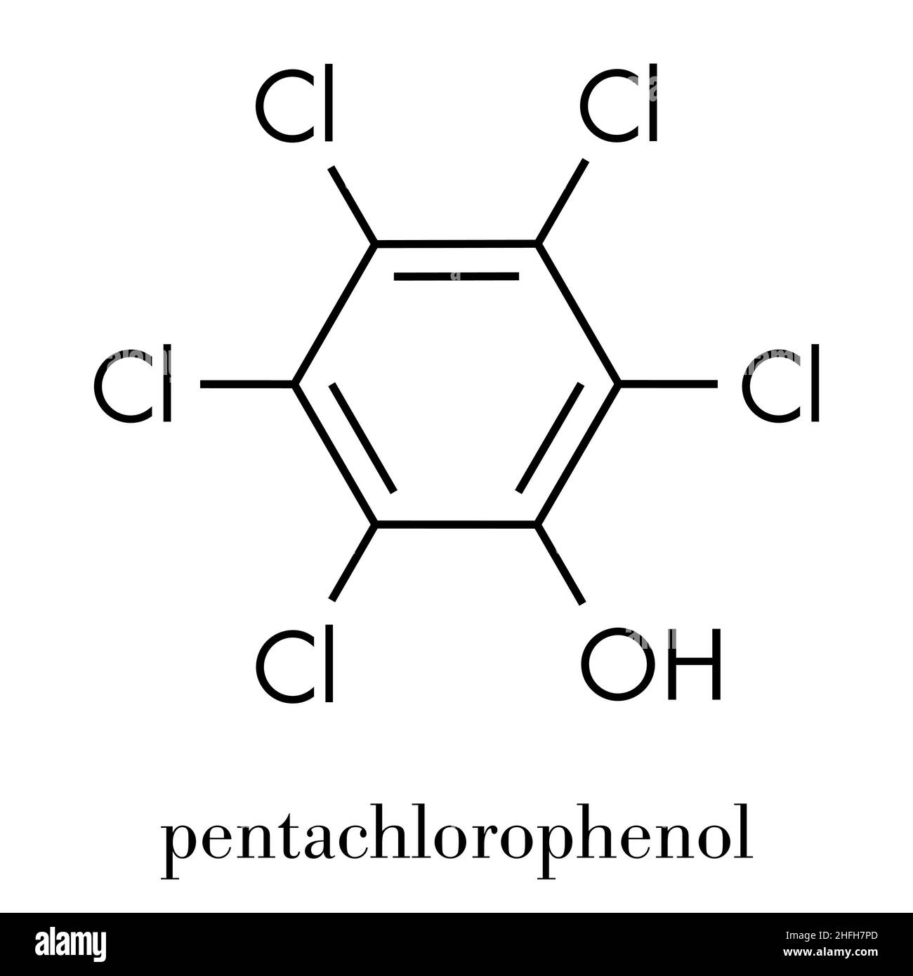 Pentachlorophenol pesticide molecule Stock Vector Images - Alamy