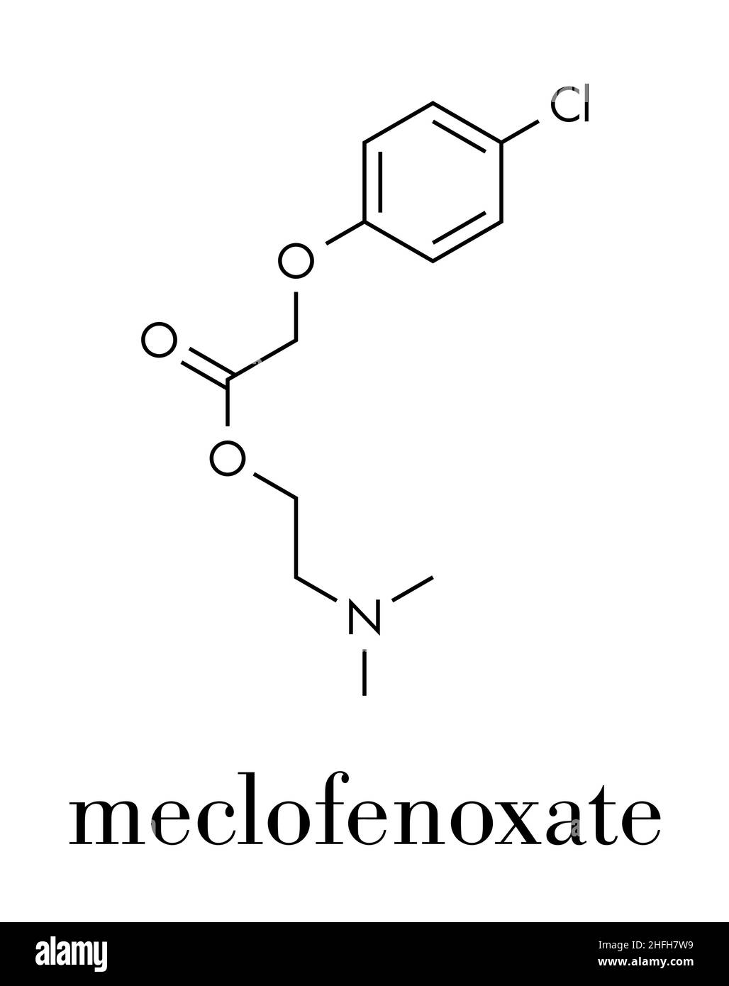 Meclofenoxate nootropic molecule. Skeletal formula Stock Vector Image ...