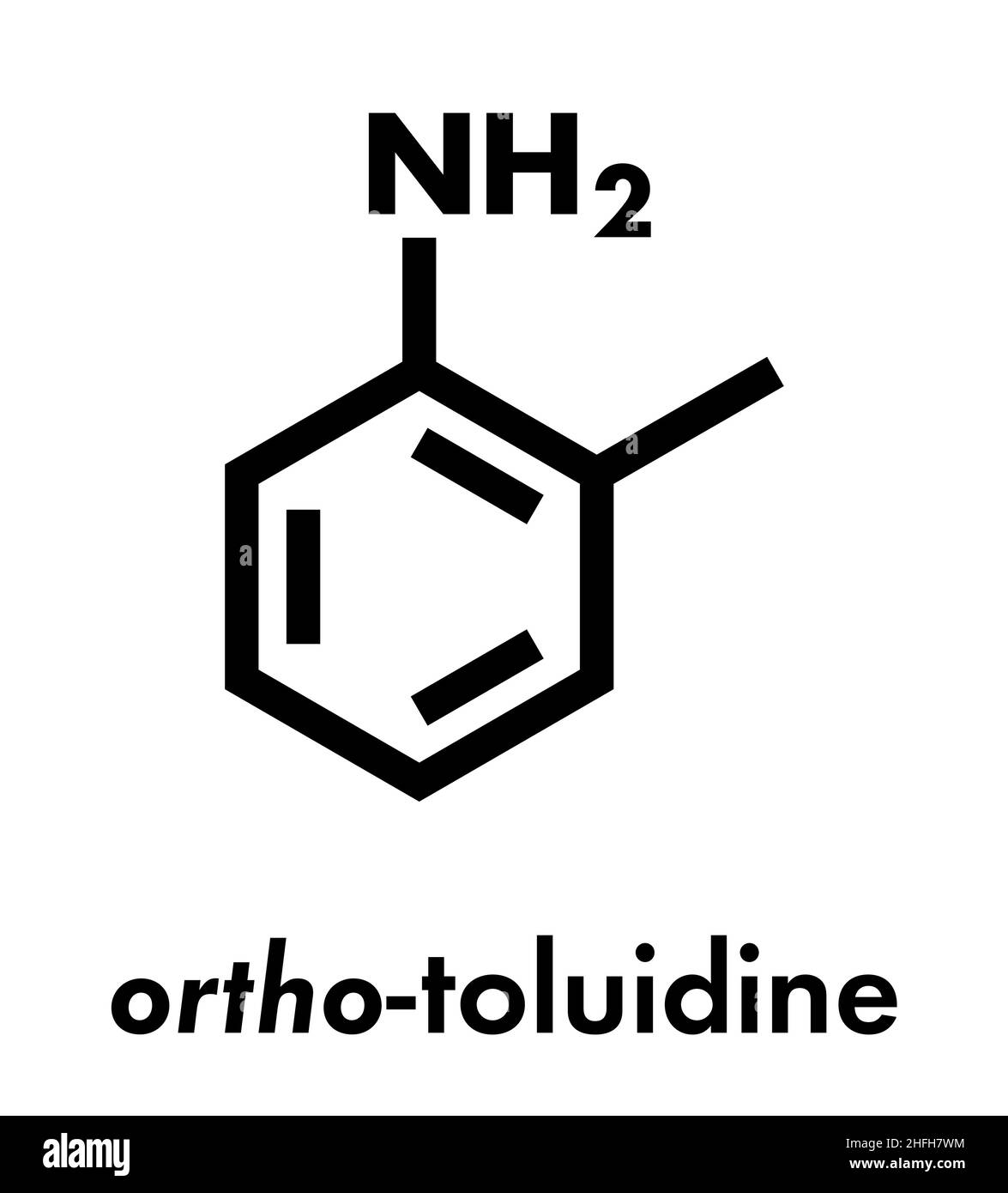 Toluidine (ortho-toluidine, 2-methylaniline) molecule. Suspected to be ...