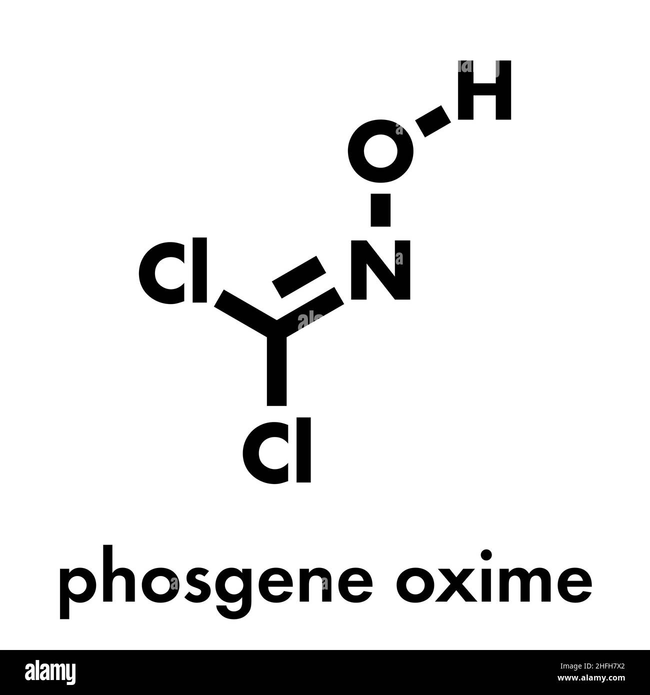 Phosgene oxime chemical weapon molecule. Skeletal formula Stock Vector ...