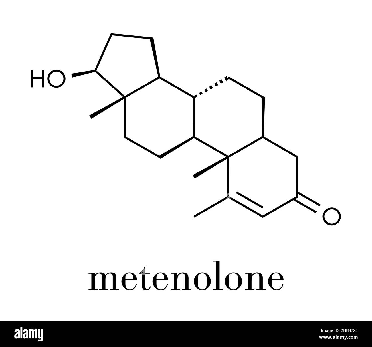 Metenolone anabolic steroid molecule. Used (banned) in sports doping ...