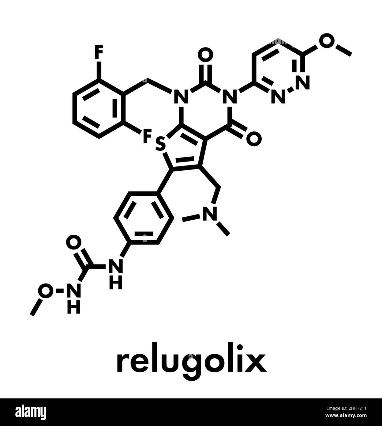Relugolix drug molecule (gonadotropin-releasing hormone receptor ...