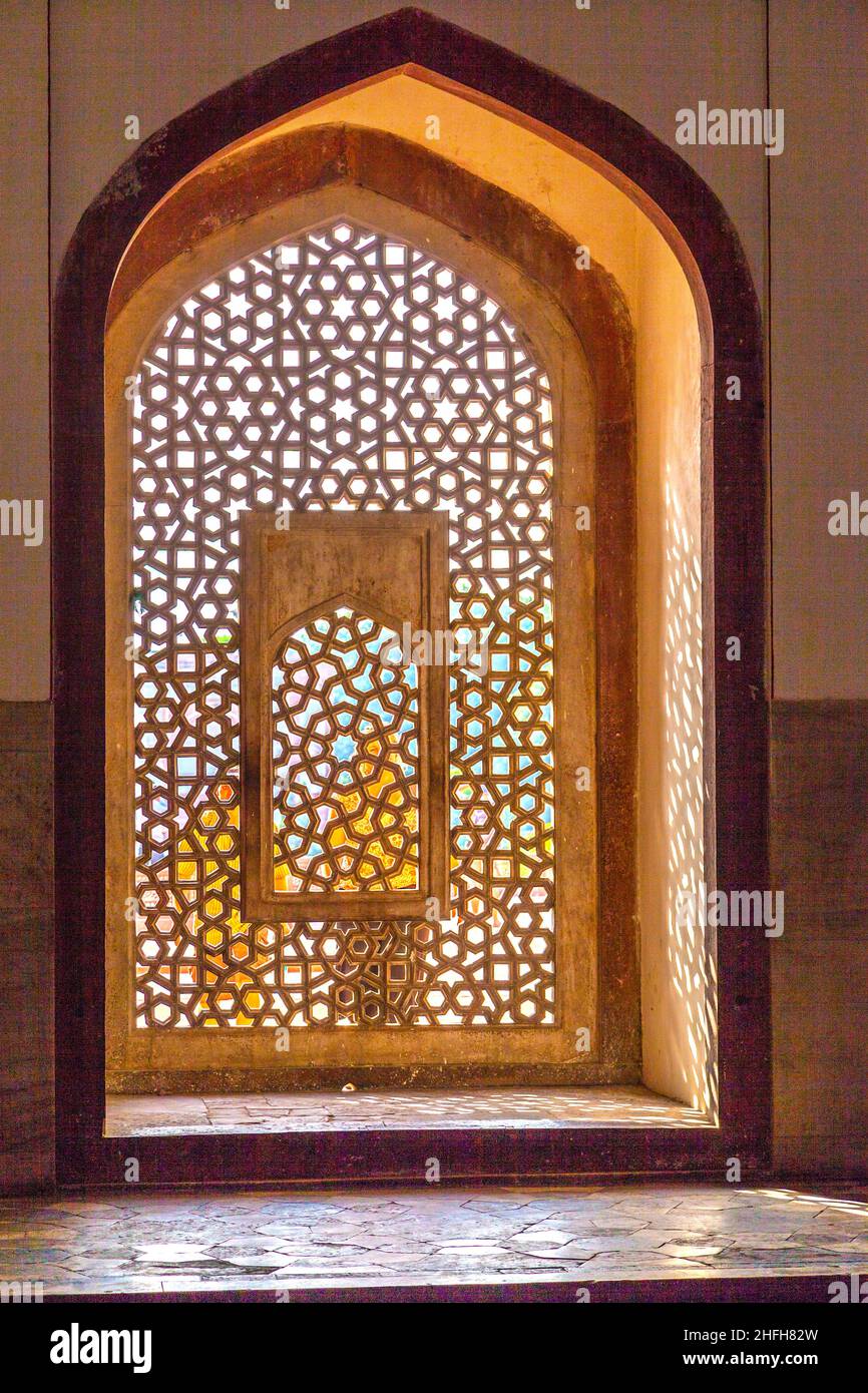beautiful windows with ornaments in islamic style inside humayuns tomb ...