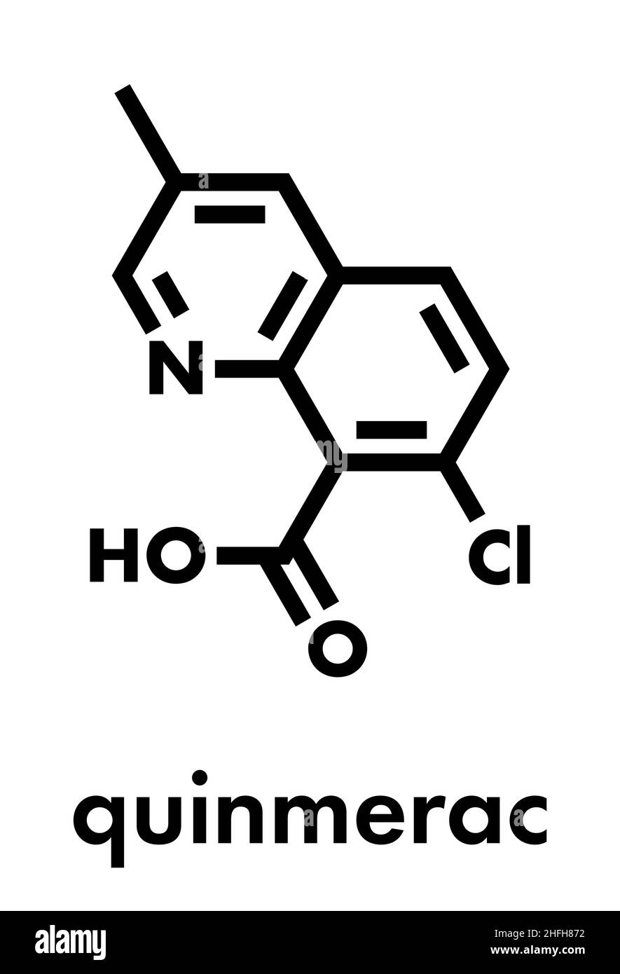 Quinmerac herbicide molecule. Skeletal formula Stock Vector Image & Art ...