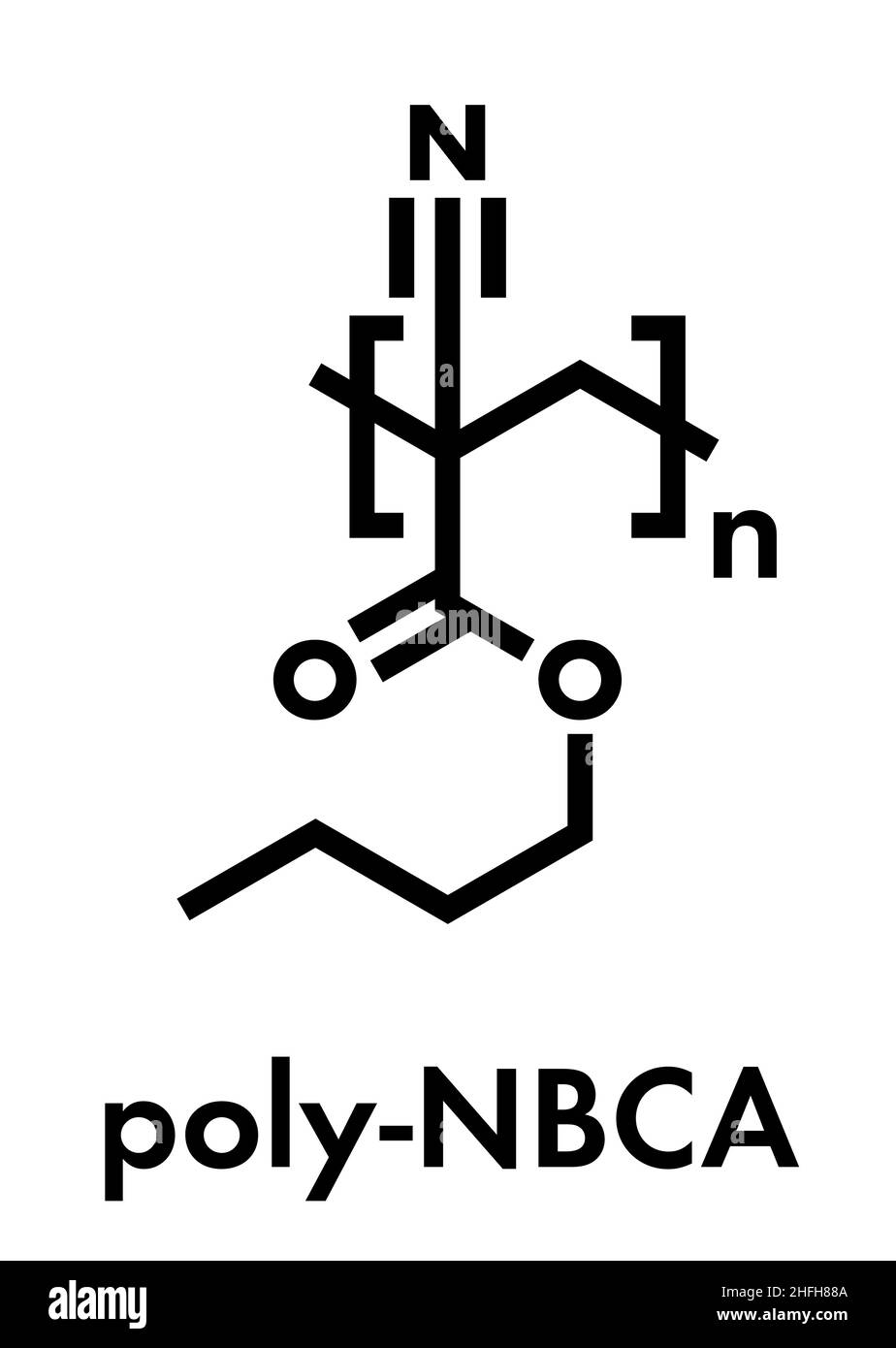 Poly N Butyl Cyanoacrylate Polymer Chemical Structure Polymerized