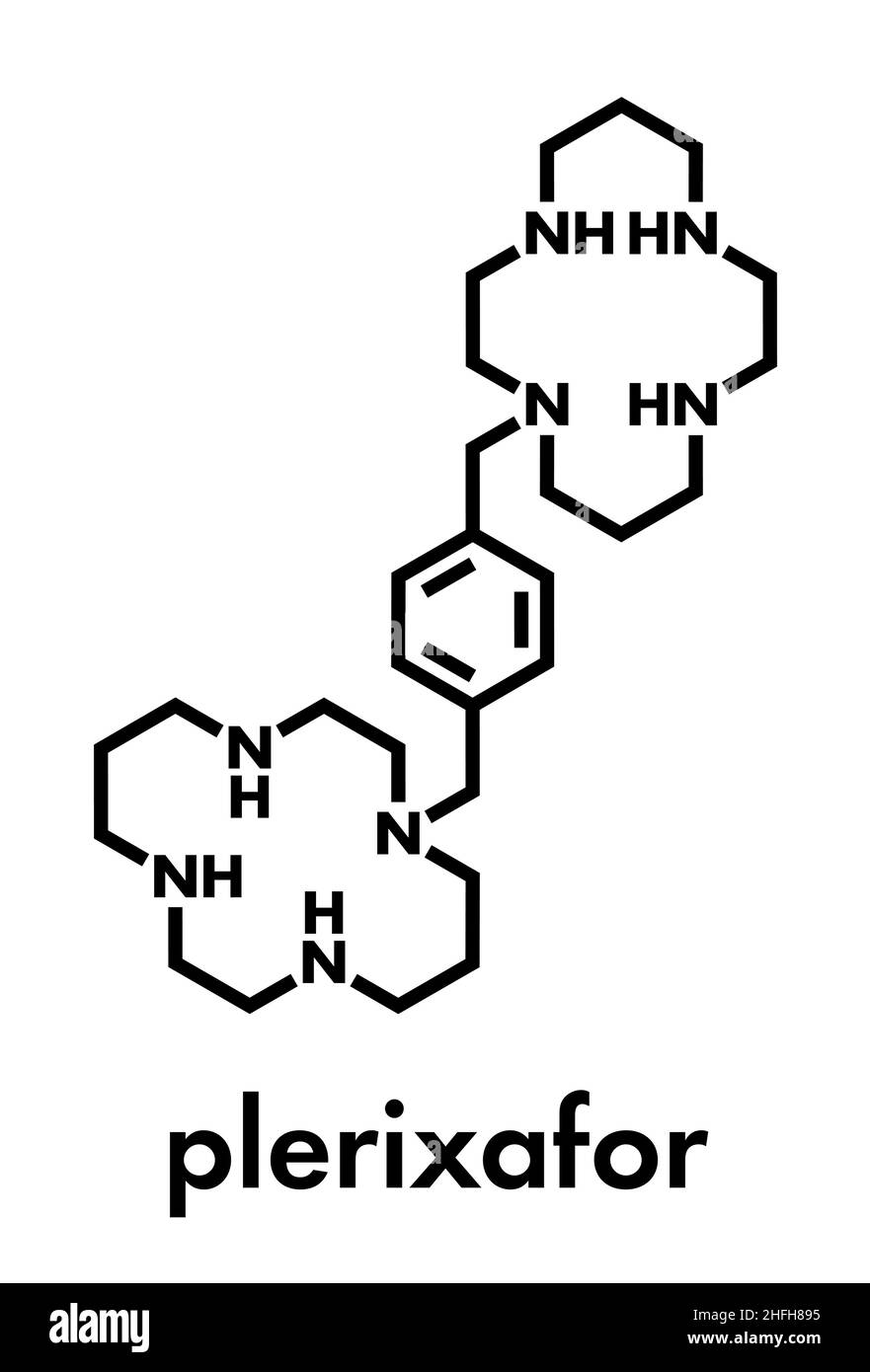 Plerixafor cancer drug molecule. Skeletal formula Stock Vector Image ...