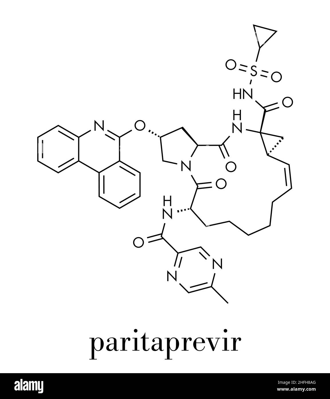 Paritaprevir hepatitis C virus (HCV) drug molecule (NS3-4A serine ...