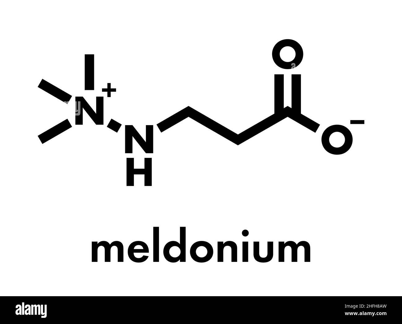 Meldonium anti-ischemic drug molecule. Used in treatment of angina and ...