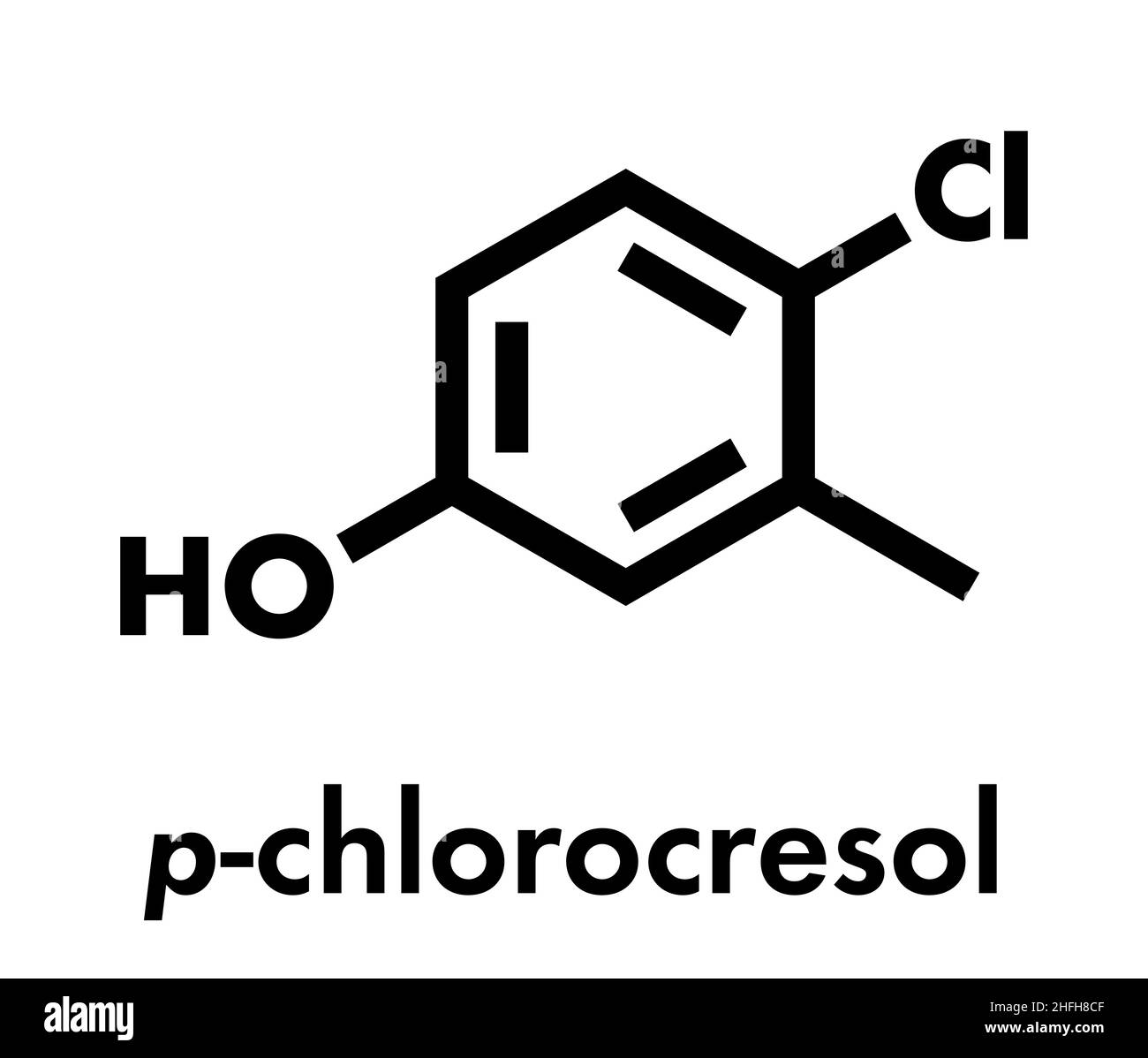 Chlorocresol (p-chlorocresol) antiseptic and preservative molecule ...