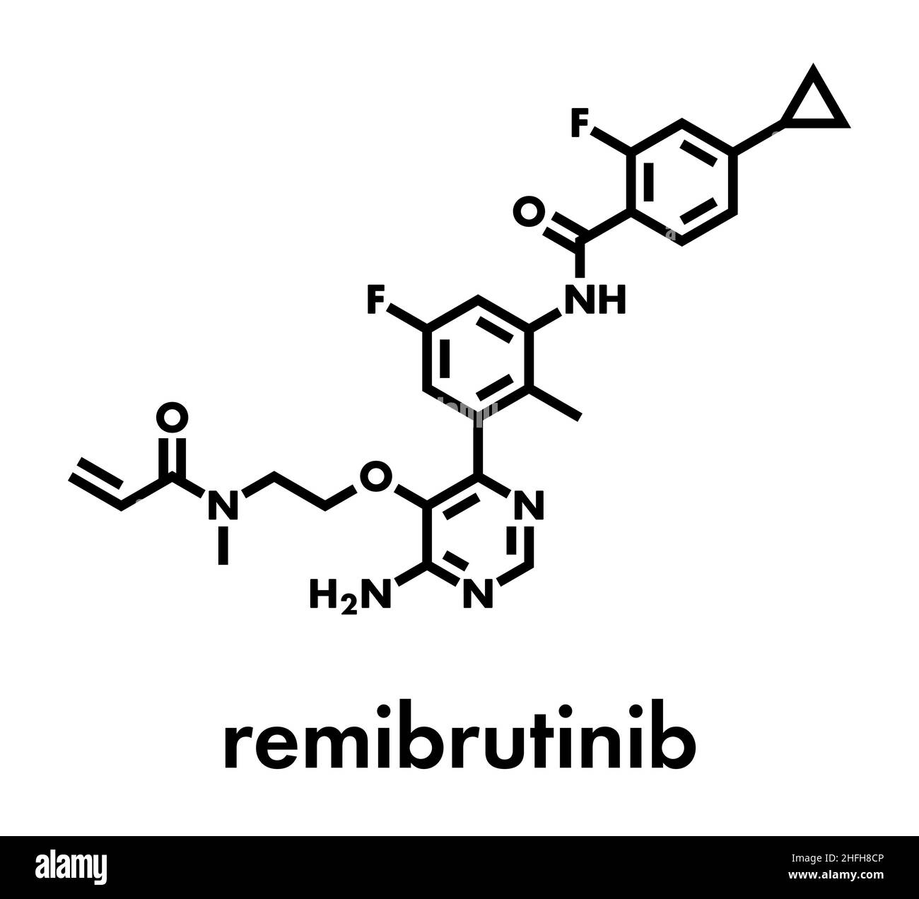 Remibrutinib drug molecule. Skeletal formula Stock Vector Image & Art ...