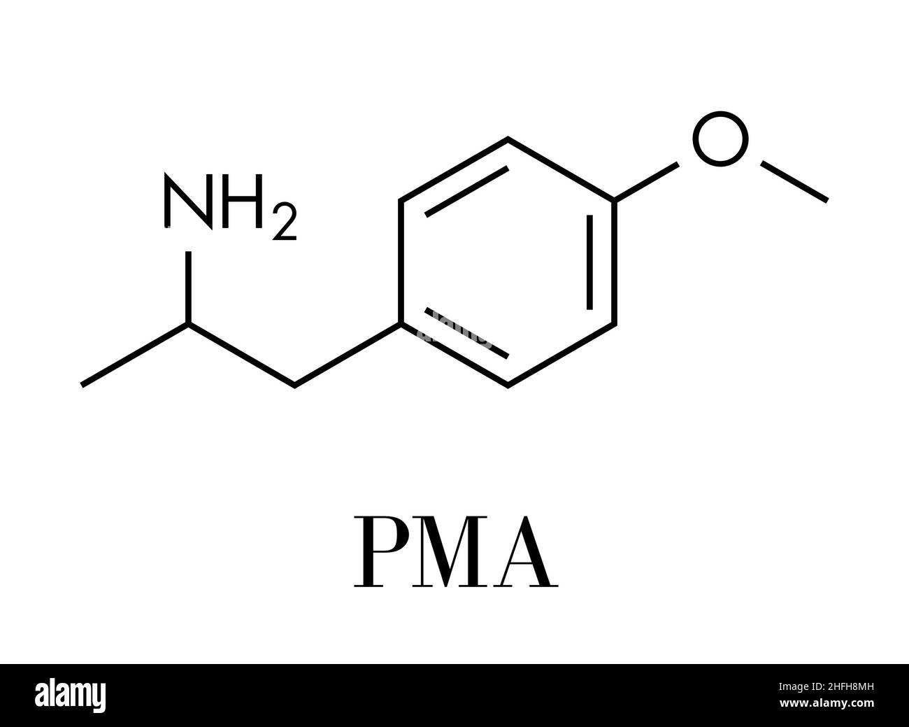 p-methoxyamphetamine (PMA) hallucinogenic drug molecule. Frequently ...