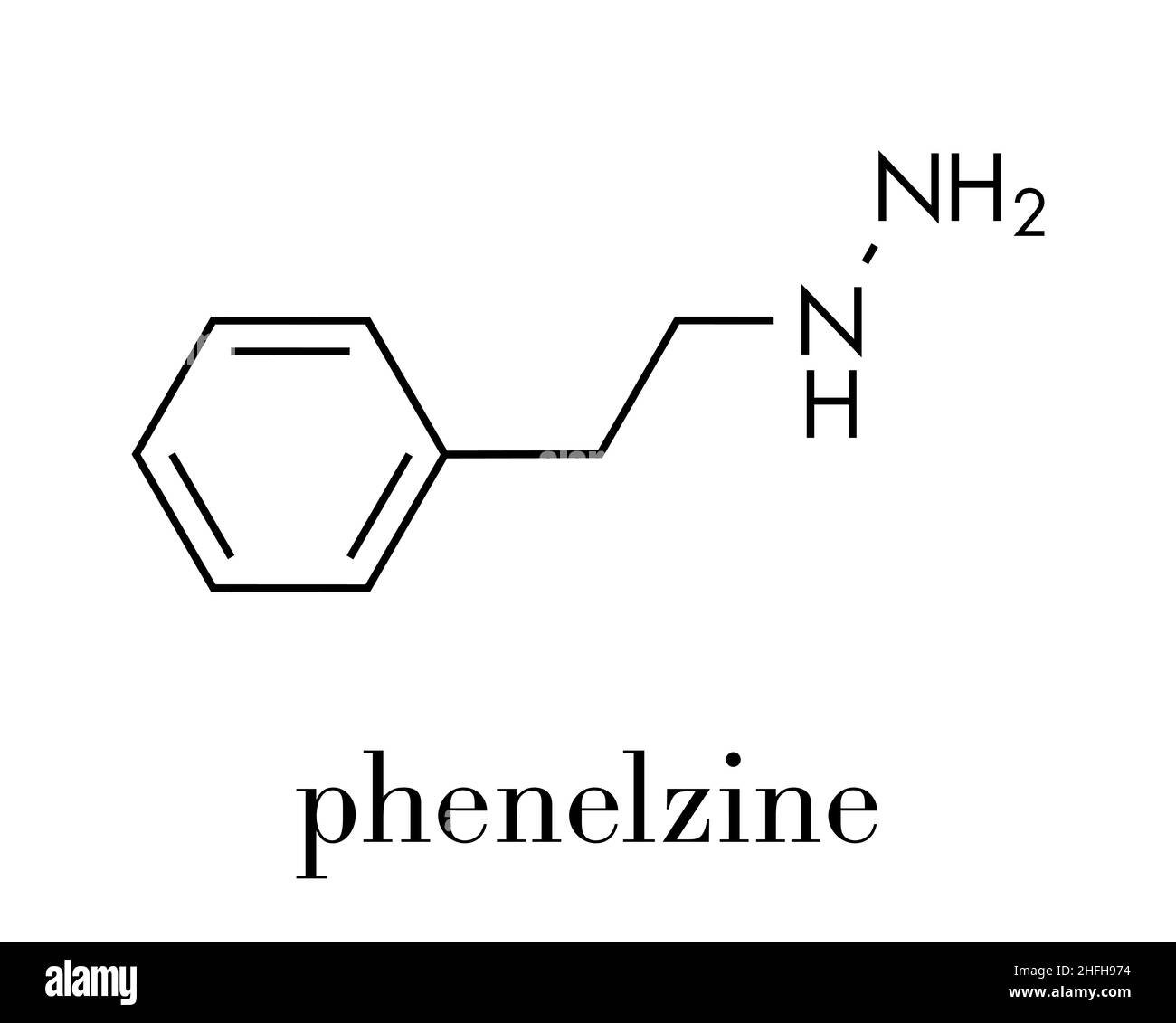 Phenelzine antidepressant molecule. Belongs to hydrazine class of ...