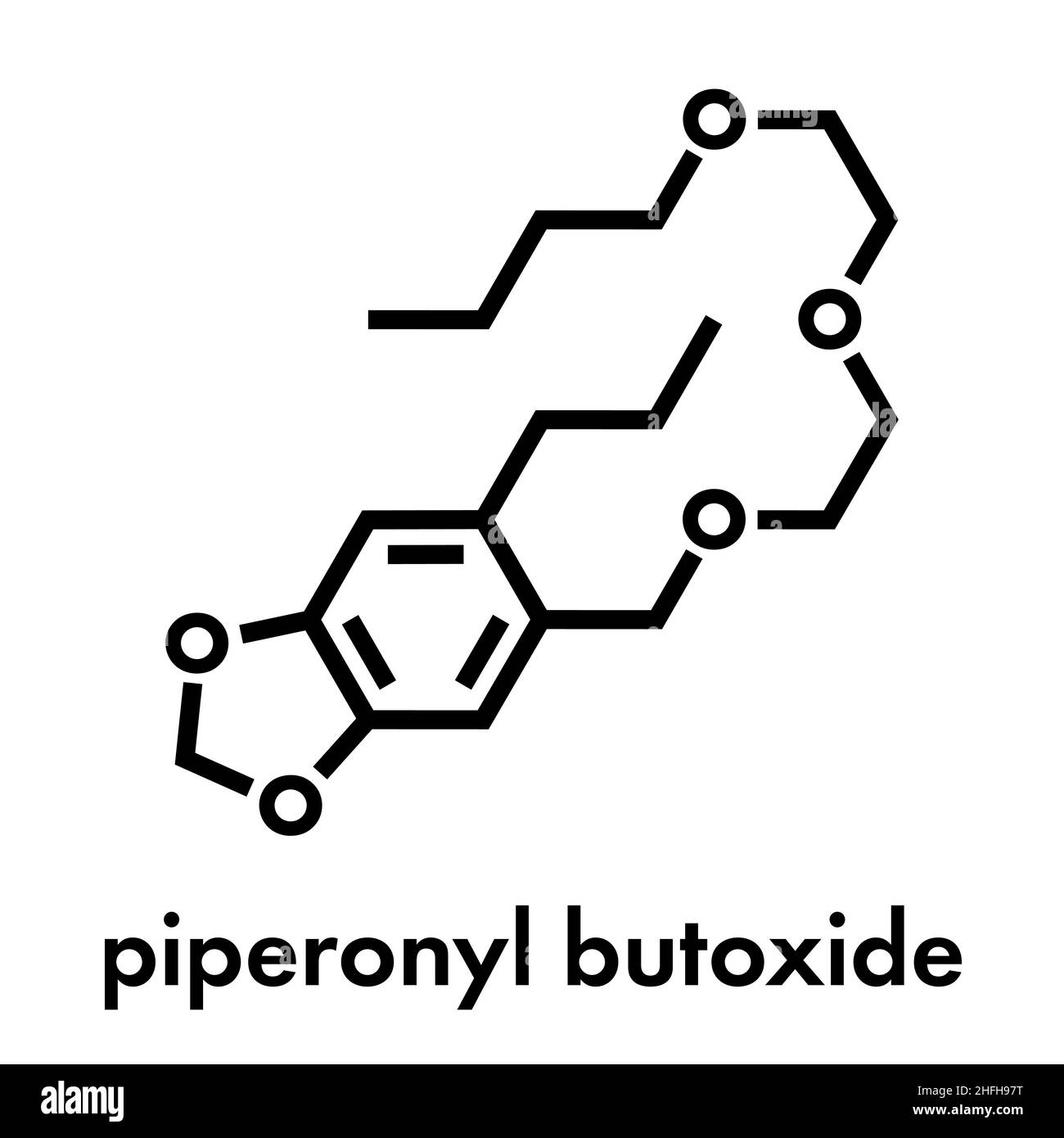 Piperonyl butoxide (PBO) pesticide synergist molecule. Increases potency of insecticides by ...