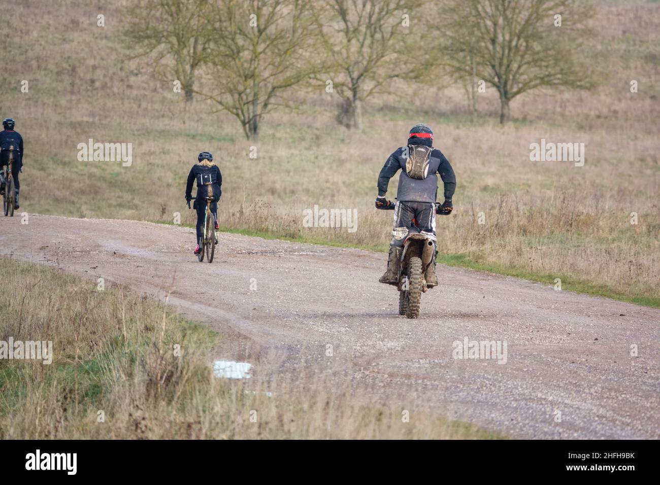 Motorcyclist overtaking a cyclist hi-res stock photography and images ...