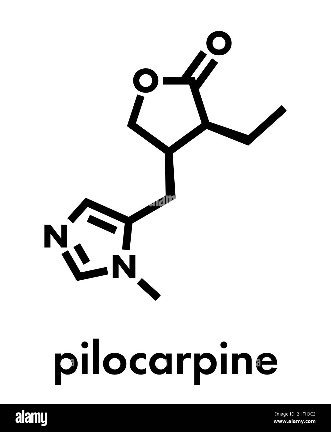 Pilocarpine drug molecule. Skeletal formula Stock Vector Image & Art ...