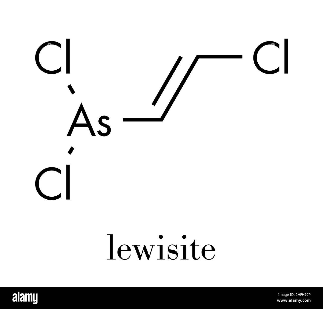 Lewisite chemical weapon molecule. Skeletal formula Stock Vector Image ...