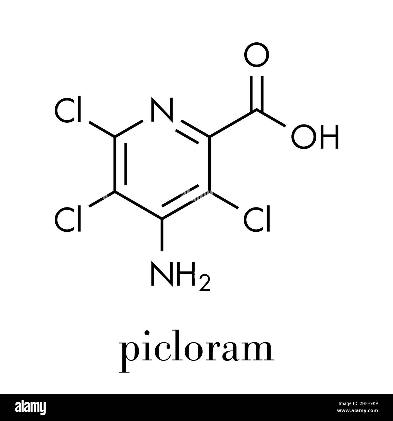Picloram herbicide molecule. Skeletal formula Stock Vector Image & Art ...