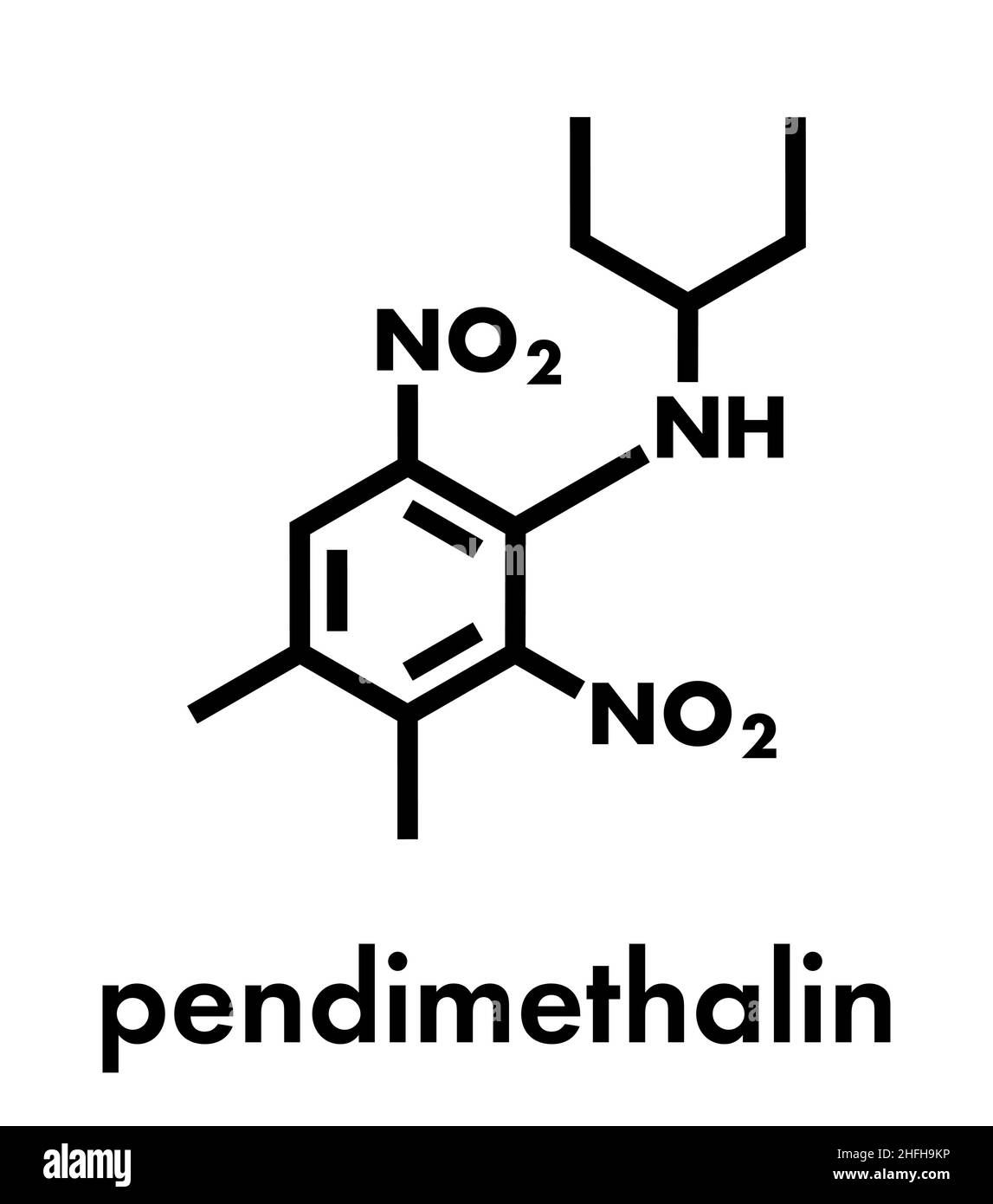 Pendimethalin herbicide molecule. Skeletal formula Stock Vector Image ...