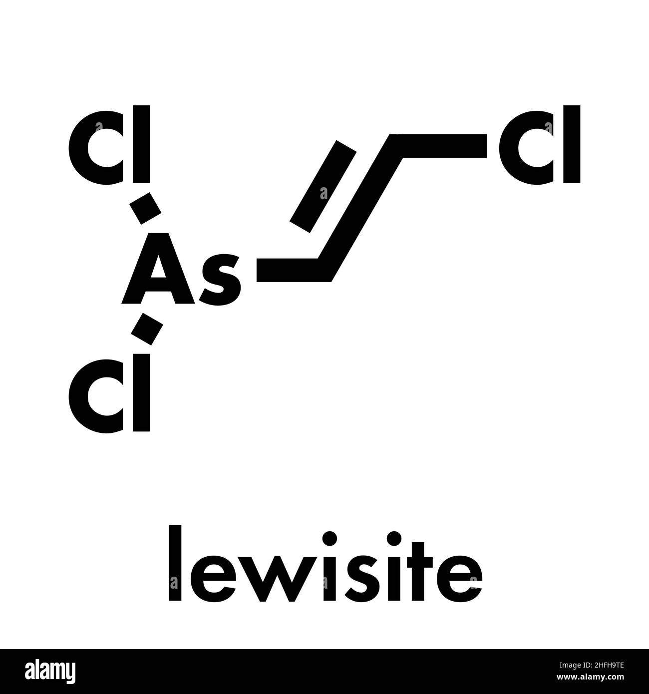Lewisite chemical weapon molecule. Skeletal formula Stock Vector Image ...
