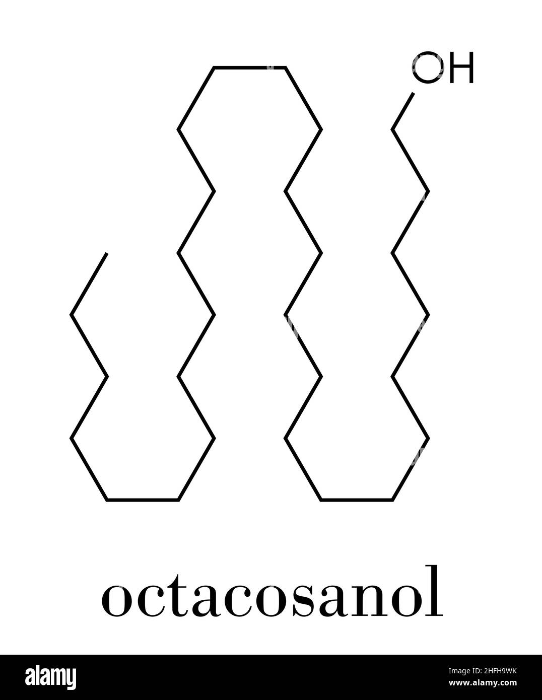 Octacosanol plant wax component molecule. long chain fatty alcohol ...