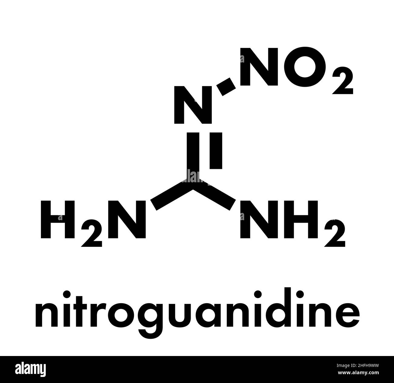 Nitroguanidine explosive molecule. Skeletal formula Stock Vector Image ...