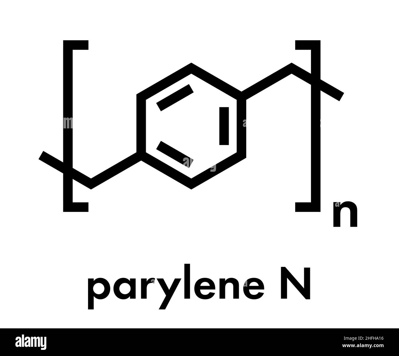 Parylene N polymer, chemical structure. Skeletal formula Stock Vector ...