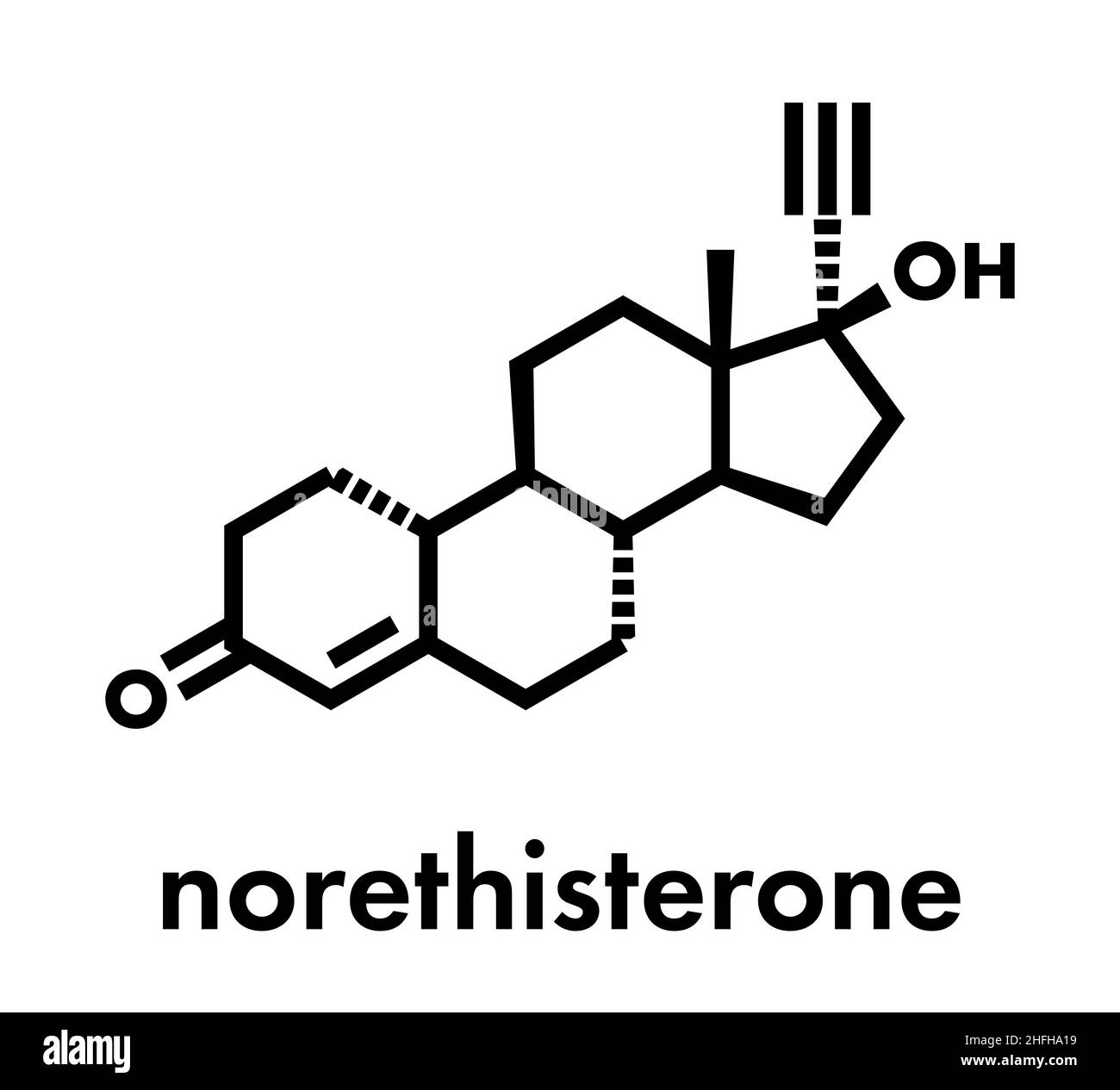 Norethisterone (norethindrone) progestogen hormone drug. Used in ...