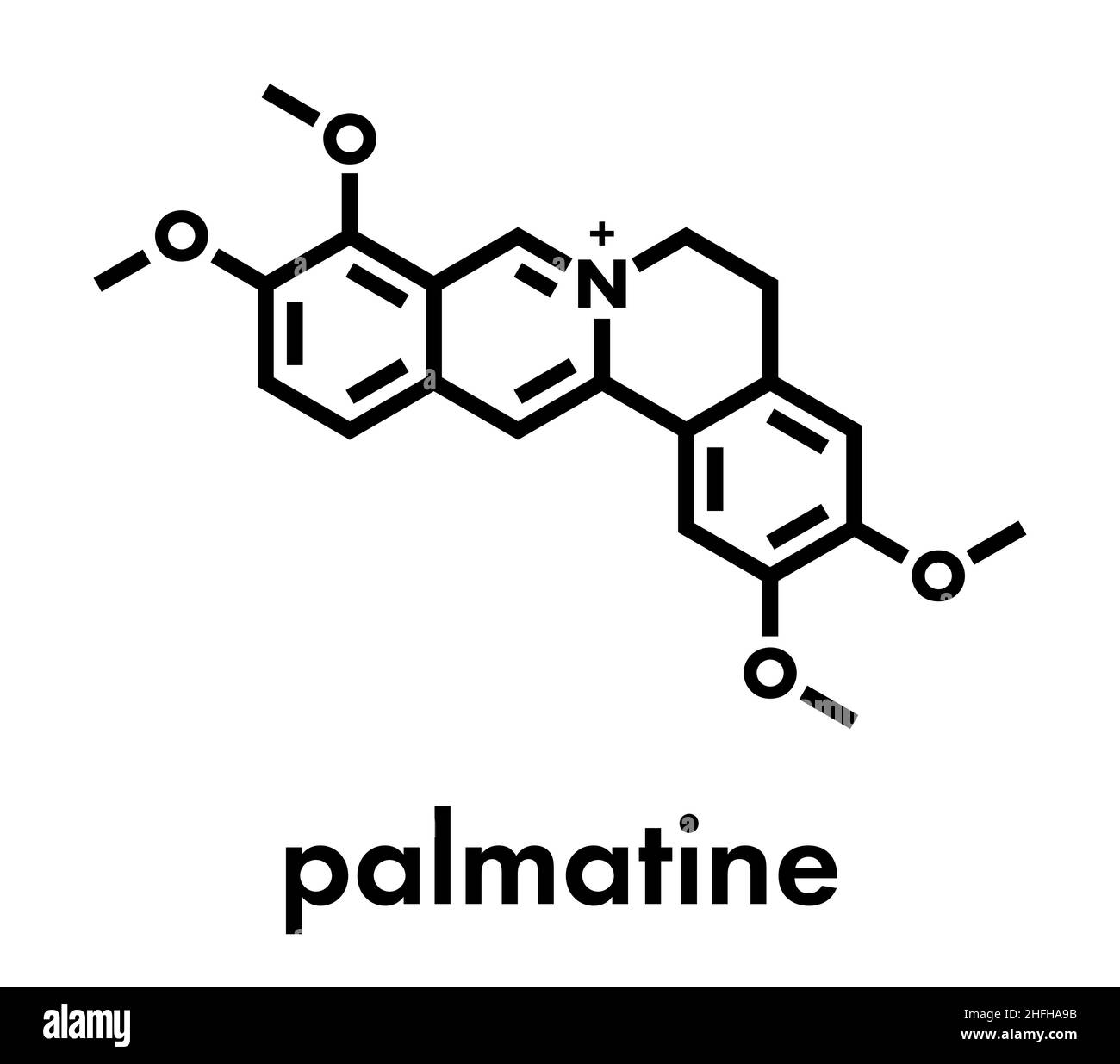 Palmatine herbal alkaloid molecule. Skeletal formula Stock Vector Image ...