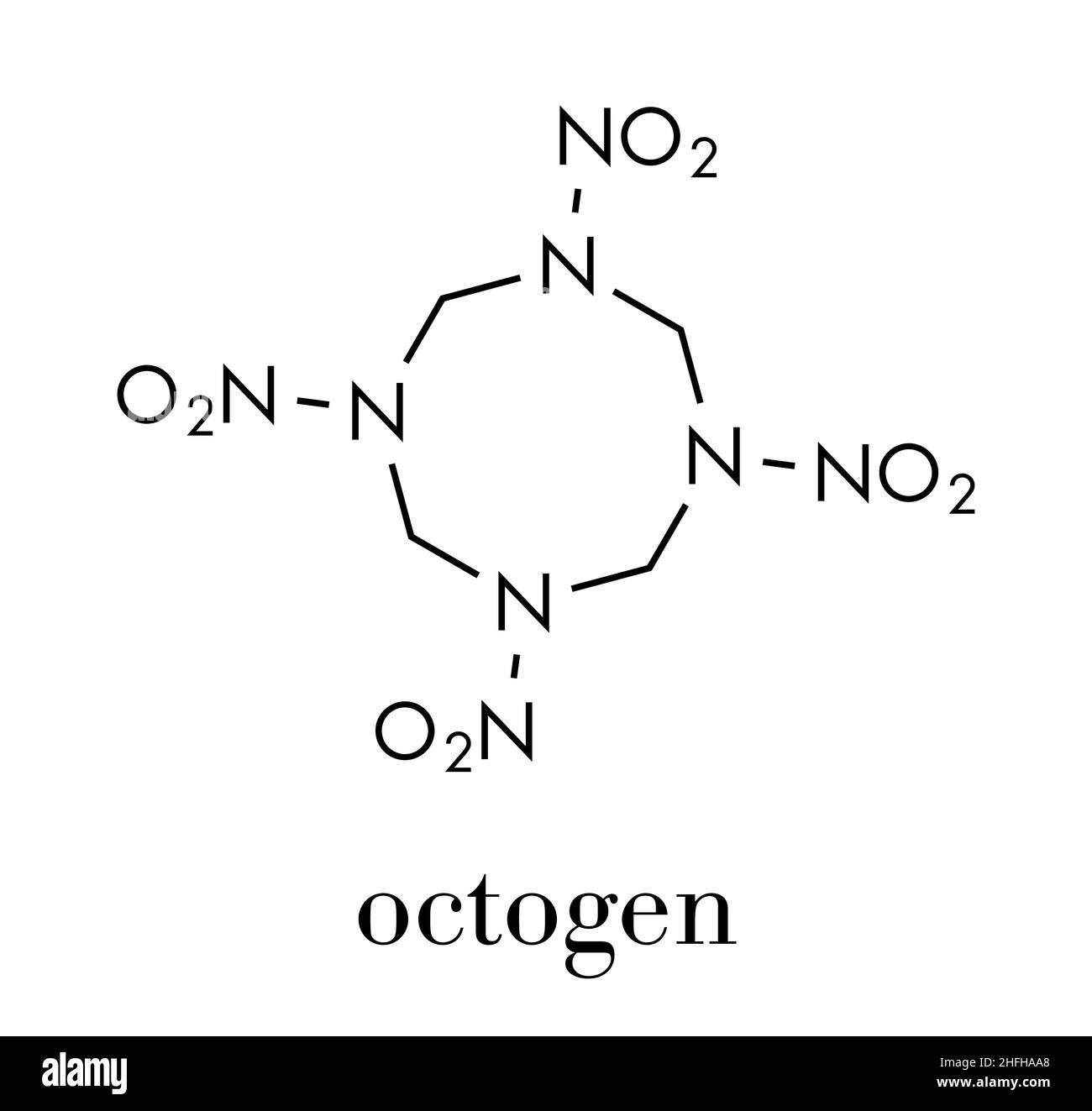 HMX (octogen) explosive molecule. Skeletal formula Stock Vector Image & Art - Alamy