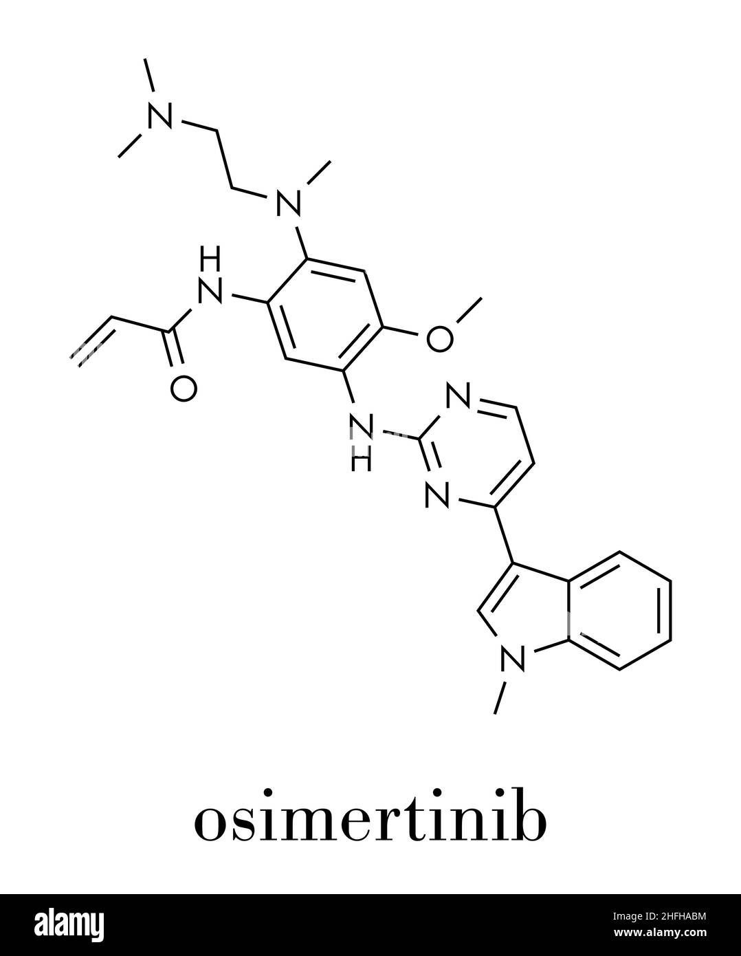 Osimertinib cancer drug molecule. Skeletal formula Stock Vector Image ...