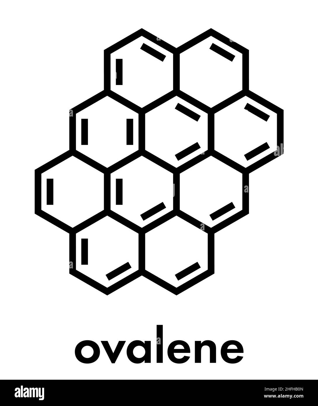 Ovalene polycyclic aromatic hydrocarbon molecule. Skeletal formula ...