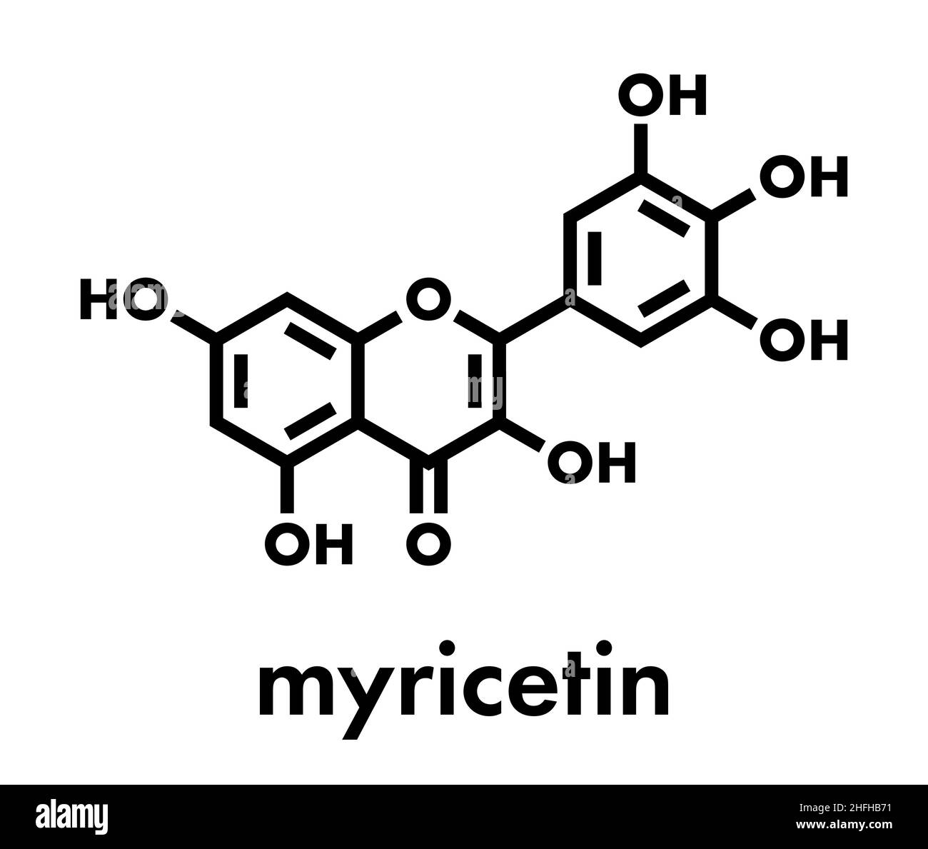 Myricetin flavonoid molecule. Skeletal formula Stock Vector Image & Art ...
